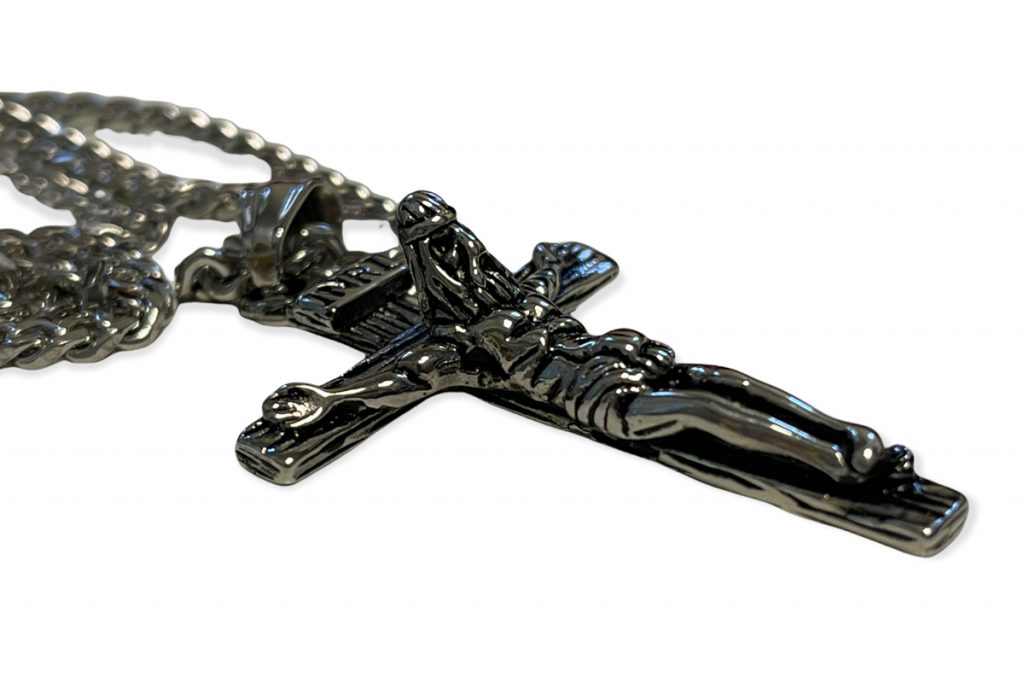 Chain and Jesus Christ cross in steel – Boutique Officielle de Notre ...